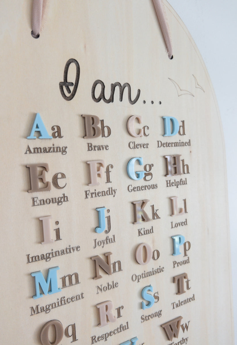 My Affirmation Alphabet - Ocean Waves Blue – Design Society